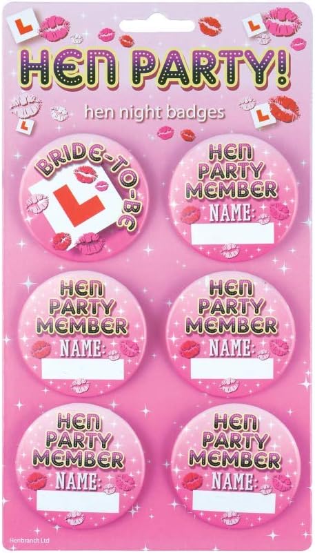Hen Night Party Badges Assortment – Tri Products